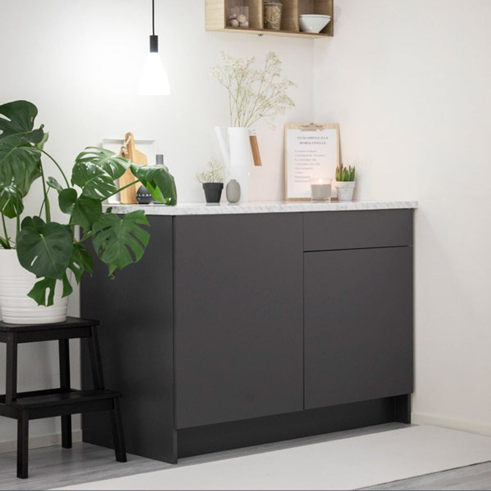 Vareprøve: Uni matt antrasitt grå Kontaktplast - Lindas Dekor